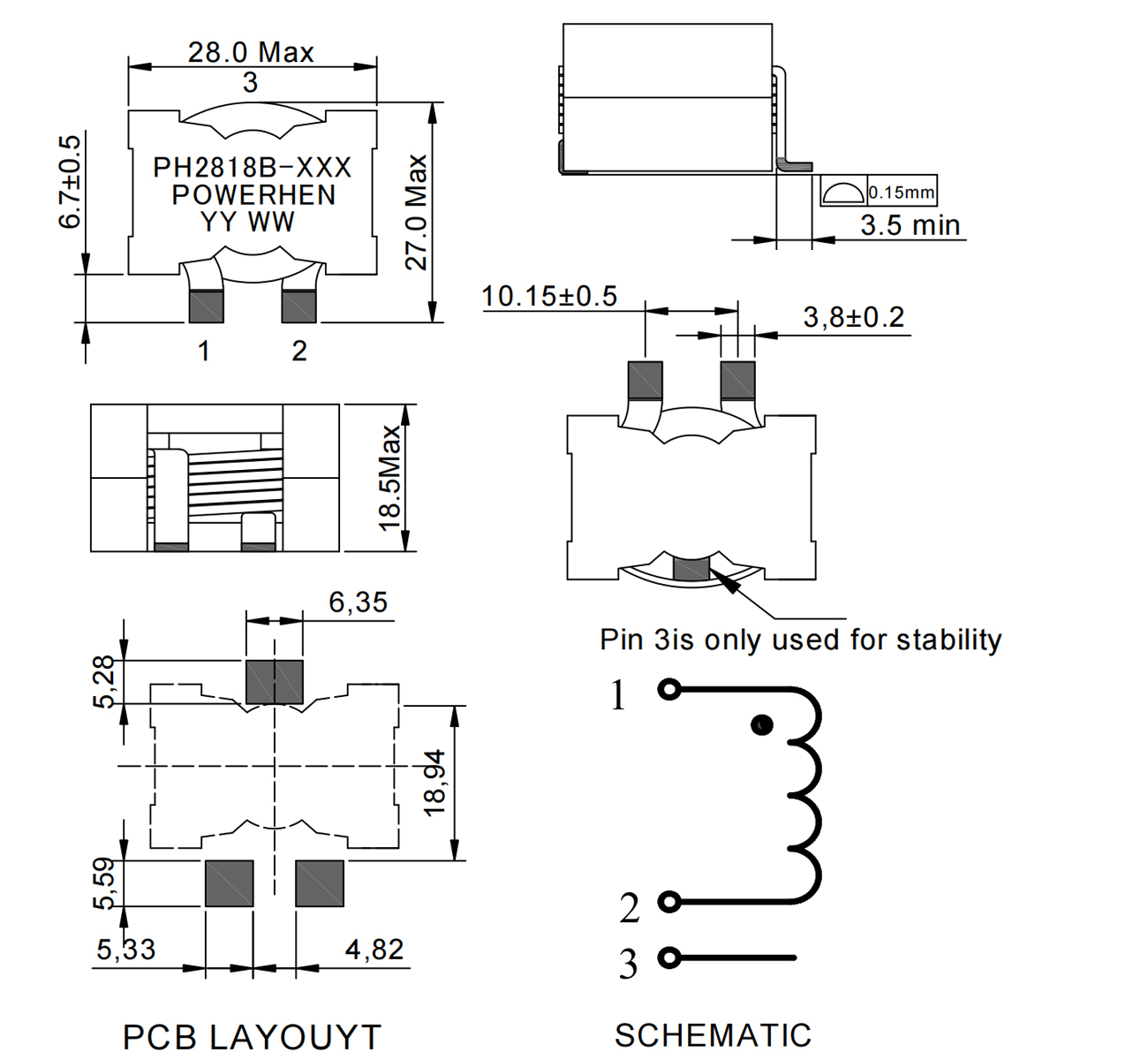 PH2818B-332KL_贴片大电流功率电感_产品中心_深圳宝亨电子有限公司